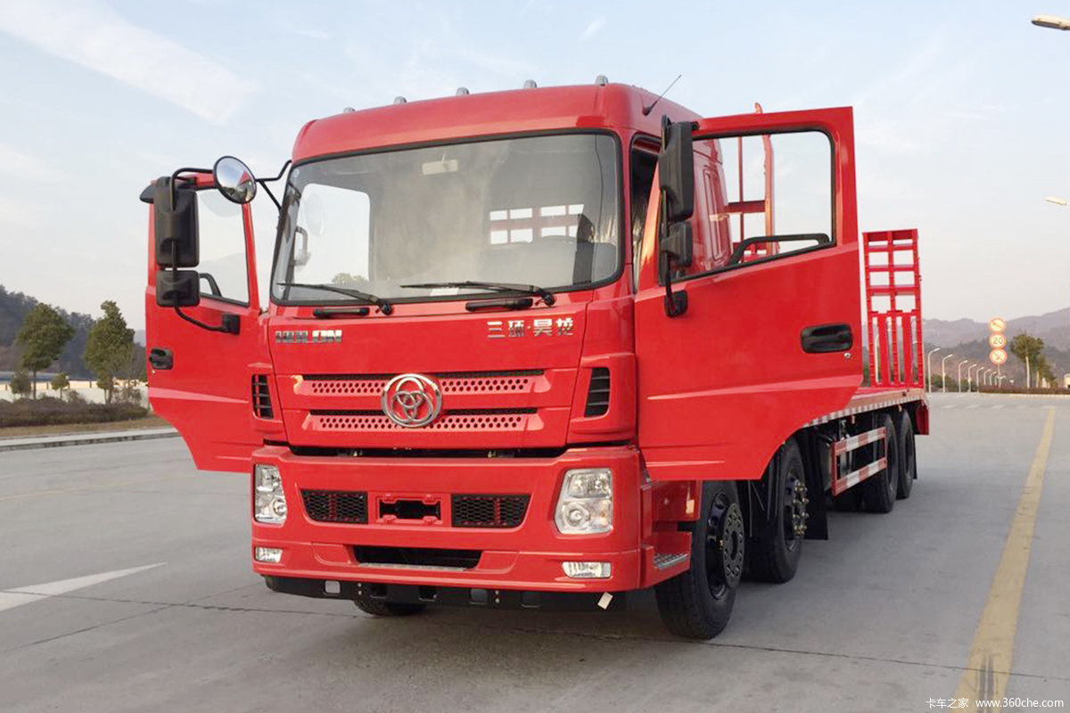 【图】三环十通 昊龙 310马力 8X4 平板运输车(STQ5319TPBB5)_实拍图片_556307_卡车之家