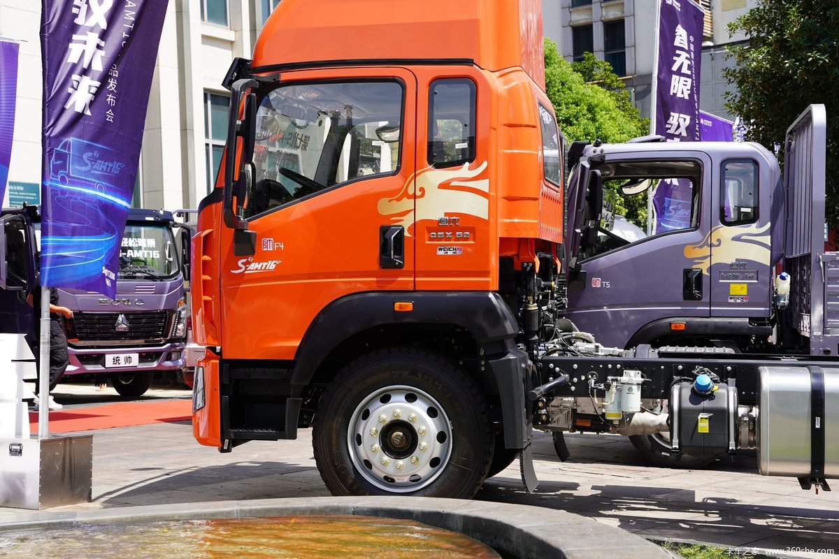 【图】中国重汽HOWO G5X中卡 220马力 4X2 6.2米AMT自动挡排半仓栅式载货车(国六)(ZZ5167CCYK471DF1B ...