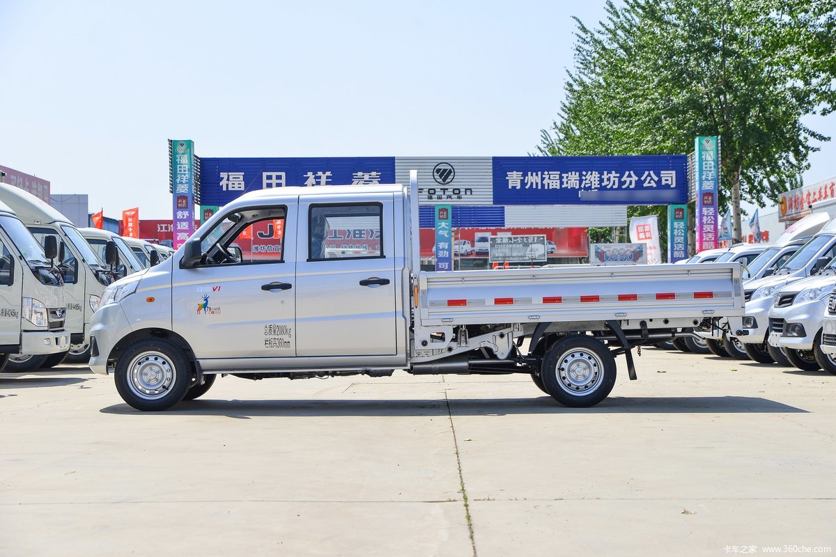【图】福田 祥菱V1 1.3L 91马力 2.53米双排栏板微卡(国六)(BJ1020V2AV6-01)_实拍图片_1658804_卡车之家