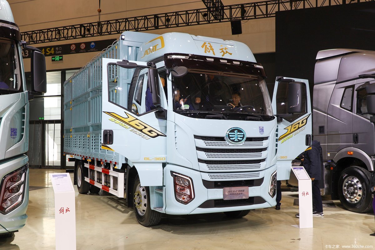 【图】一汽解放 J6G 领航版 360马力 4X2 6.75米AMT自动档仓栅式载货车(新内饰)(CA5181CCYP62K1L4E6)_实拍图片_2014538_卡车之家