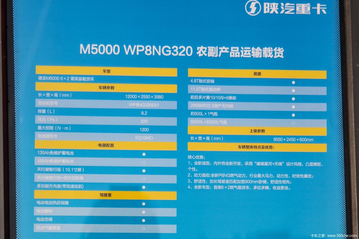 【图】陕汽重卡 德龙M5000 菁英版 320马力 6X2 9.55米仓栅式载货车_实拍图片_2018262_卡车之家